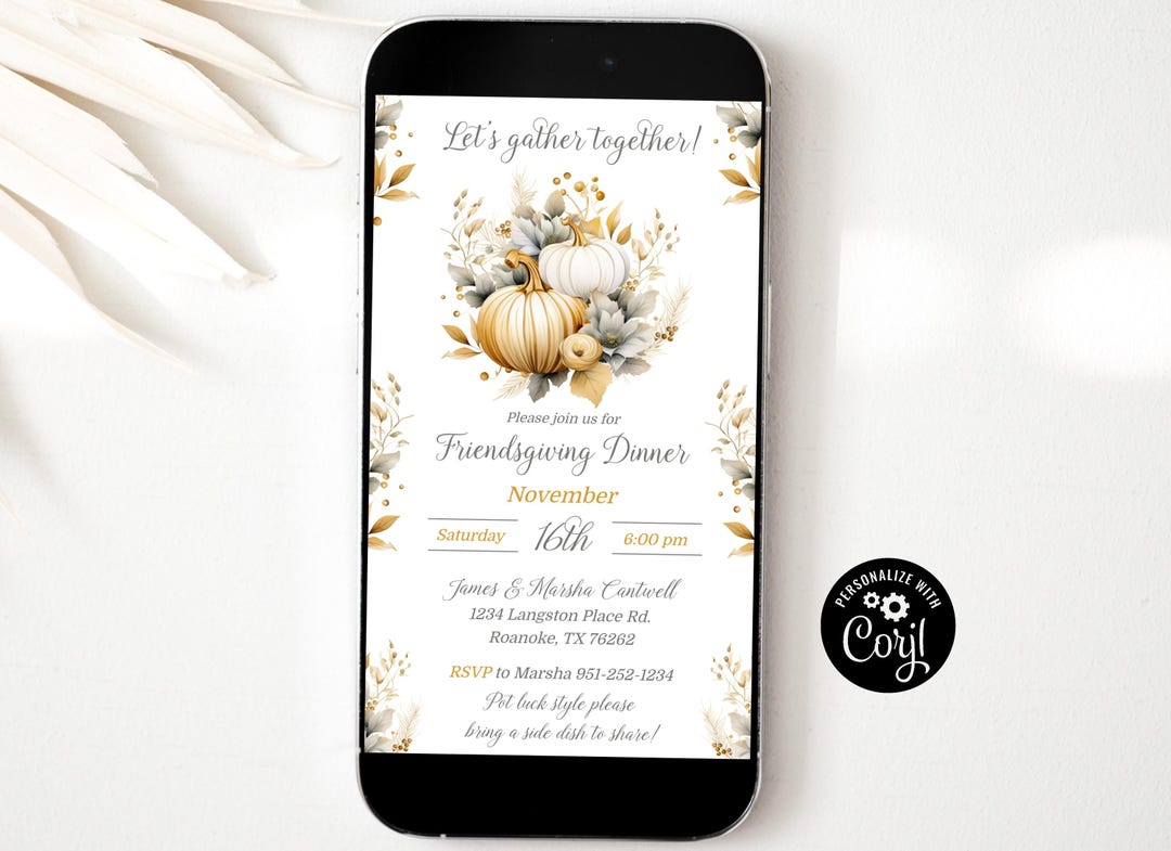 Editable Friends Giving Cell Phone Text Invitation / Friendsgiving Text ...
