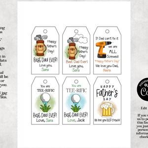 Father's Day Gift Tag, Editable Father's Day Gift Tag and Also Instant ...
