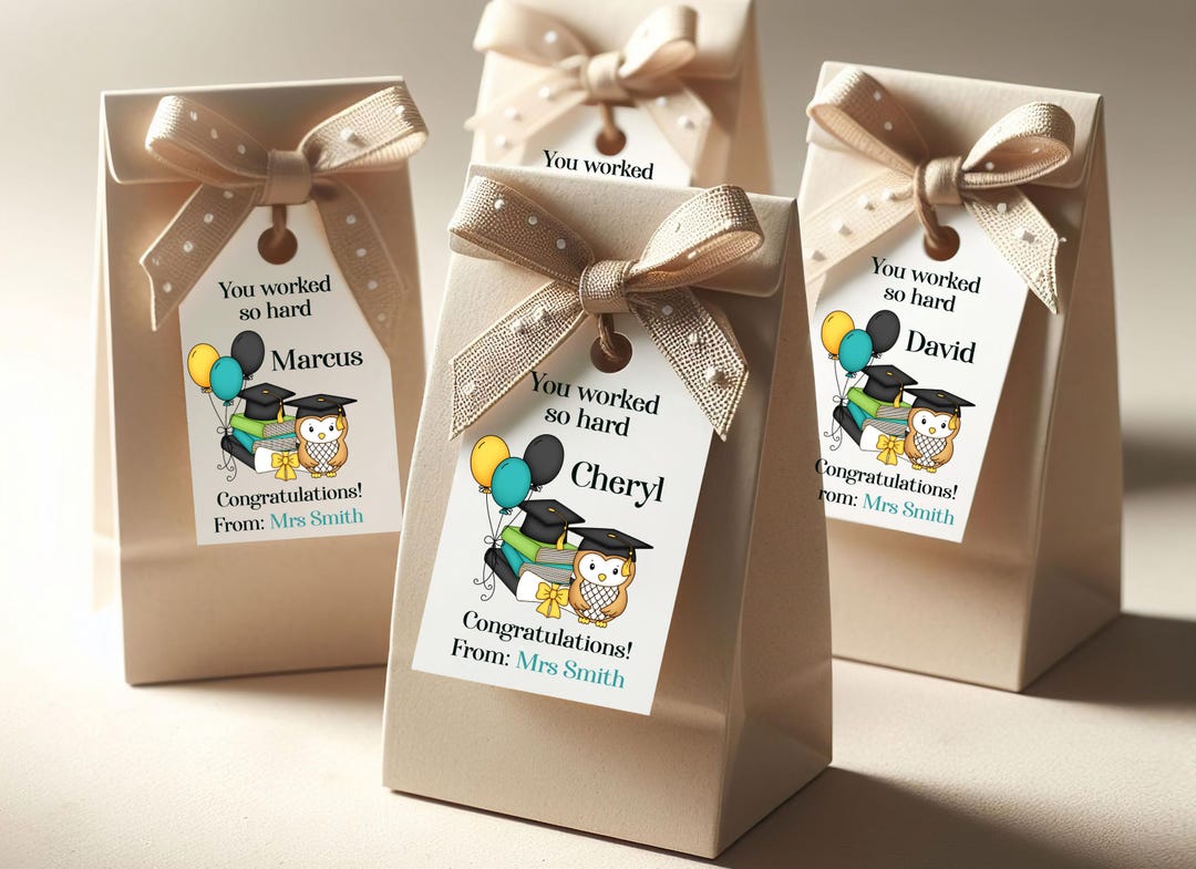 Editable Graduation Favor Tags: Teacher Student Gift (digital Download ...