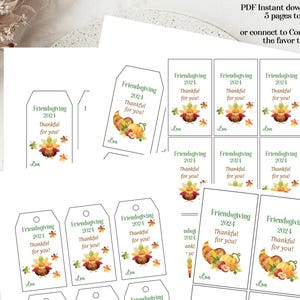 Thanksgiving Gift Tags and Favor Tags 2" X 3.5" Editable Digital ...