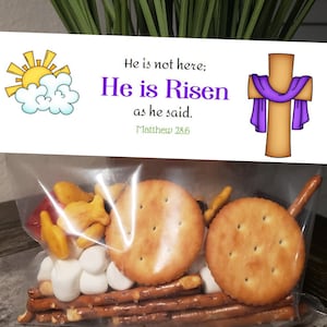 Editable Easter Story Snack Mix Printable Bag Topper, Easter Treats ...