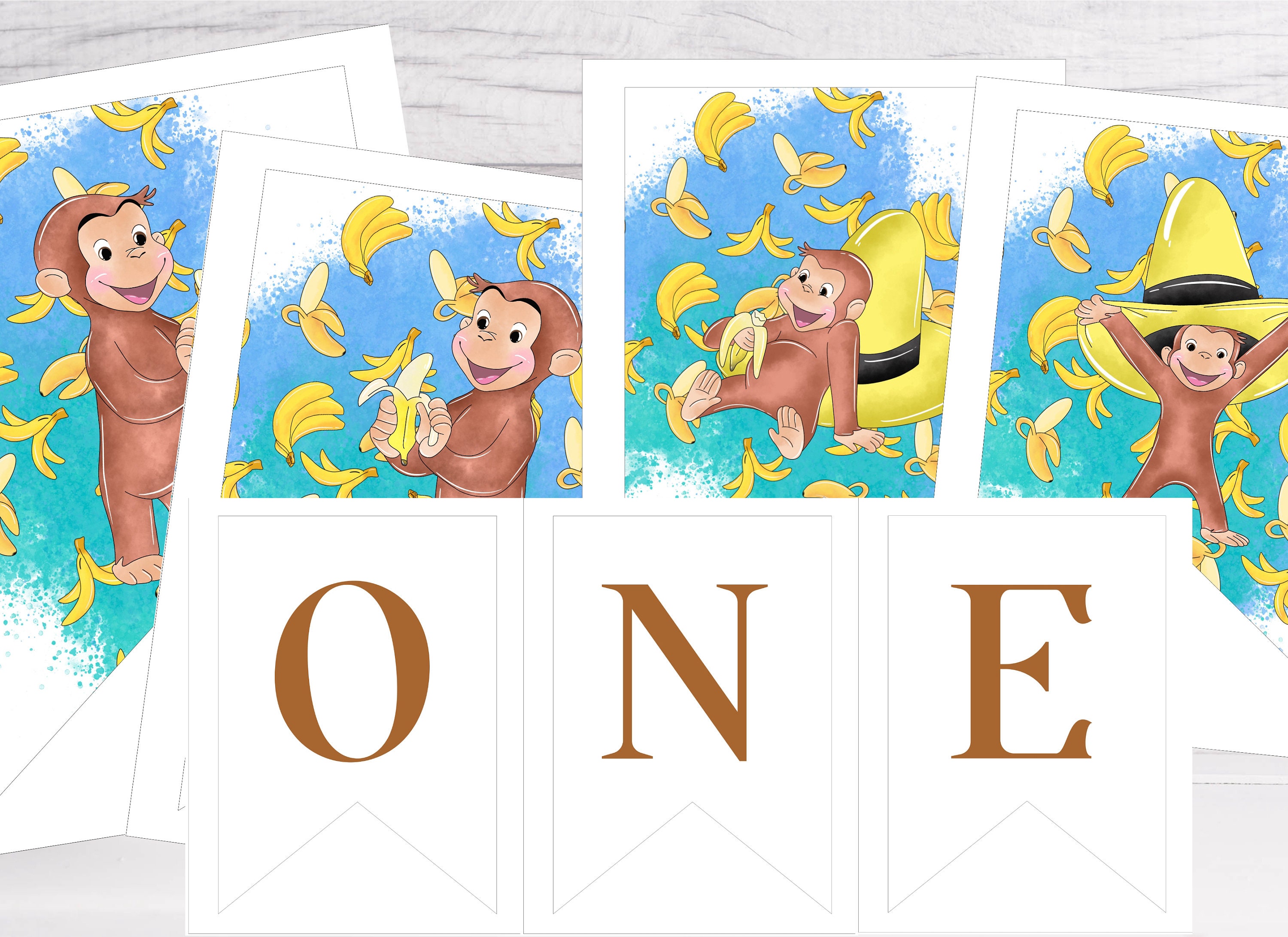 Curious George Happy Birthday Banner