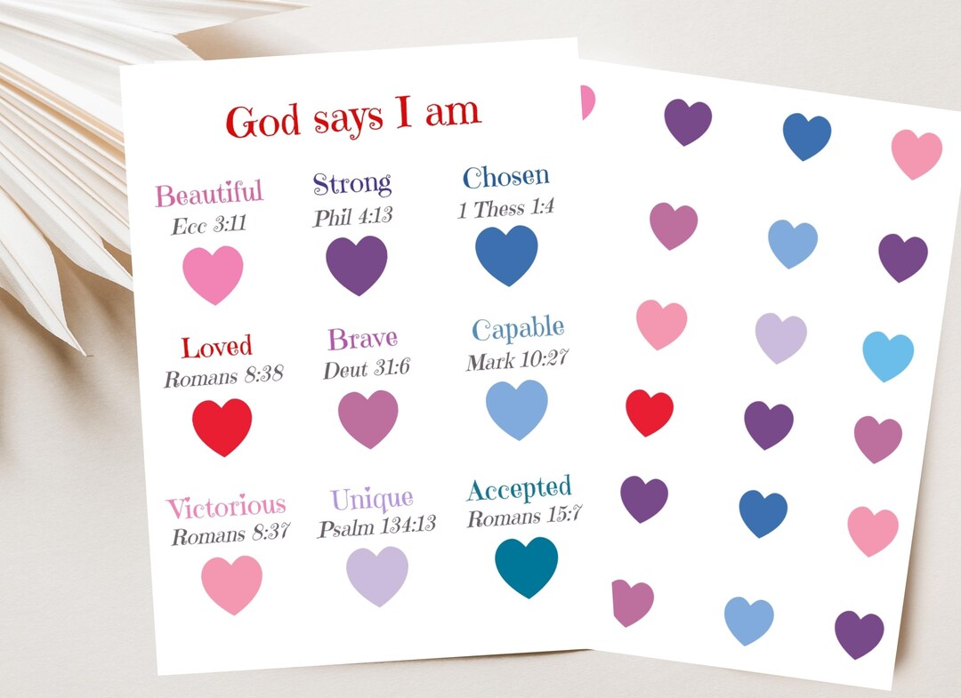 God Says I Am Valentines Gift Tag / God Says You Are..student ...
