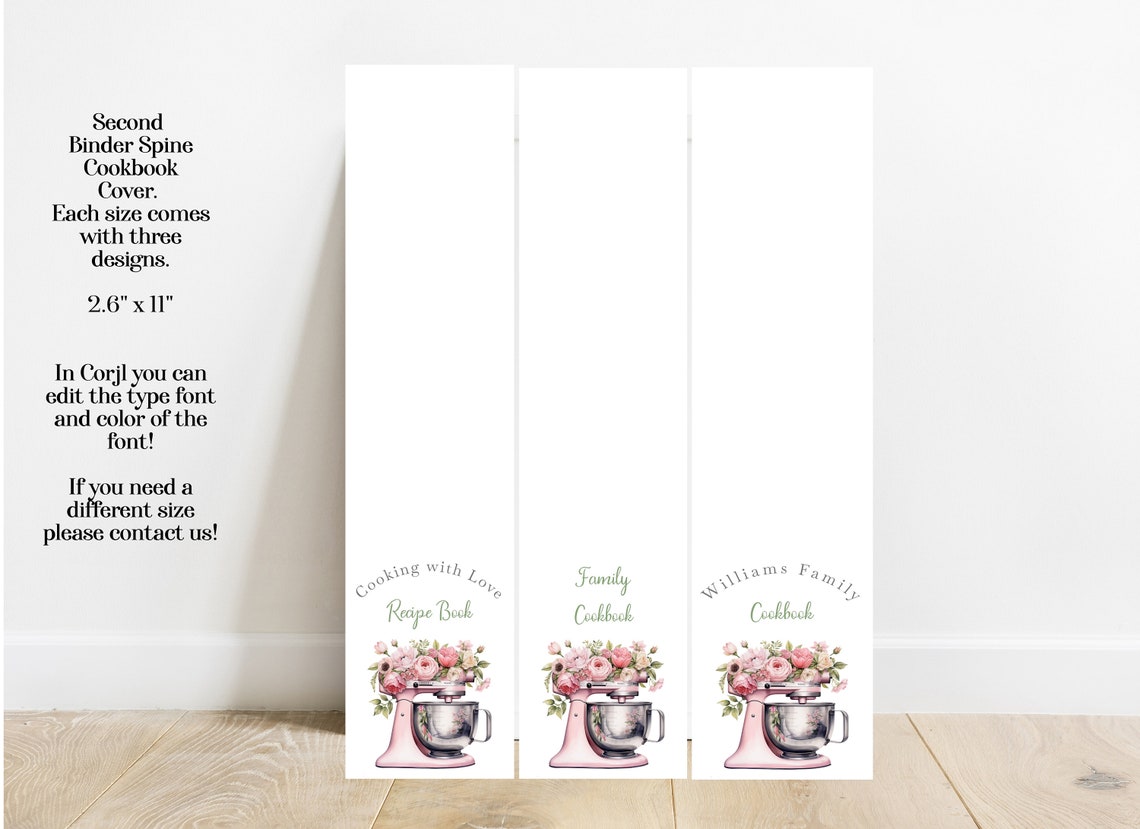 Pink Kitchen Mixer Recipe Book Cover: Editable Family Cookbook (digital ...