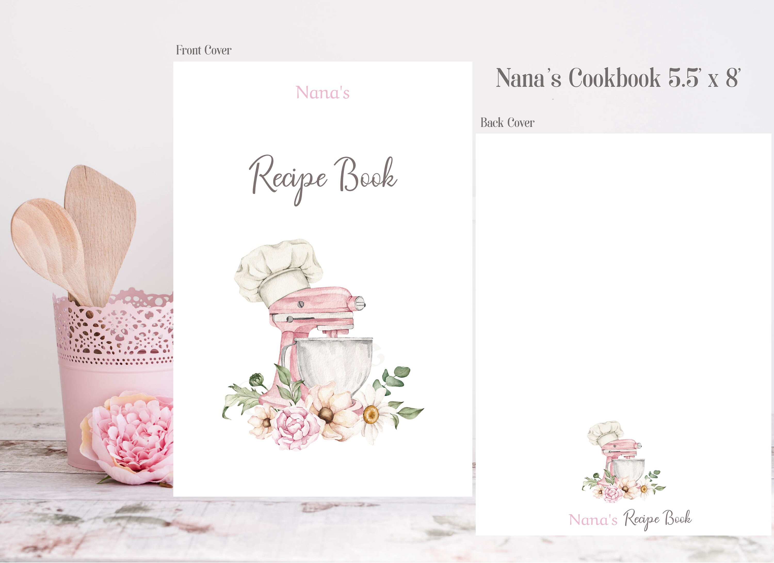 Custom Cook Book Cover 5.5 X 8, Includes Front, Back, Spine and 13 ...