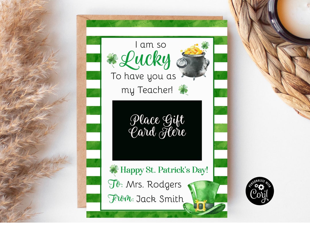 Gift Card Holder St Patricks Day / Digital Download Gift Holder St ...