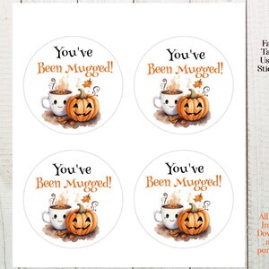 You've Been Mugged Halloween Game: Printable Gift Tags (instant ...