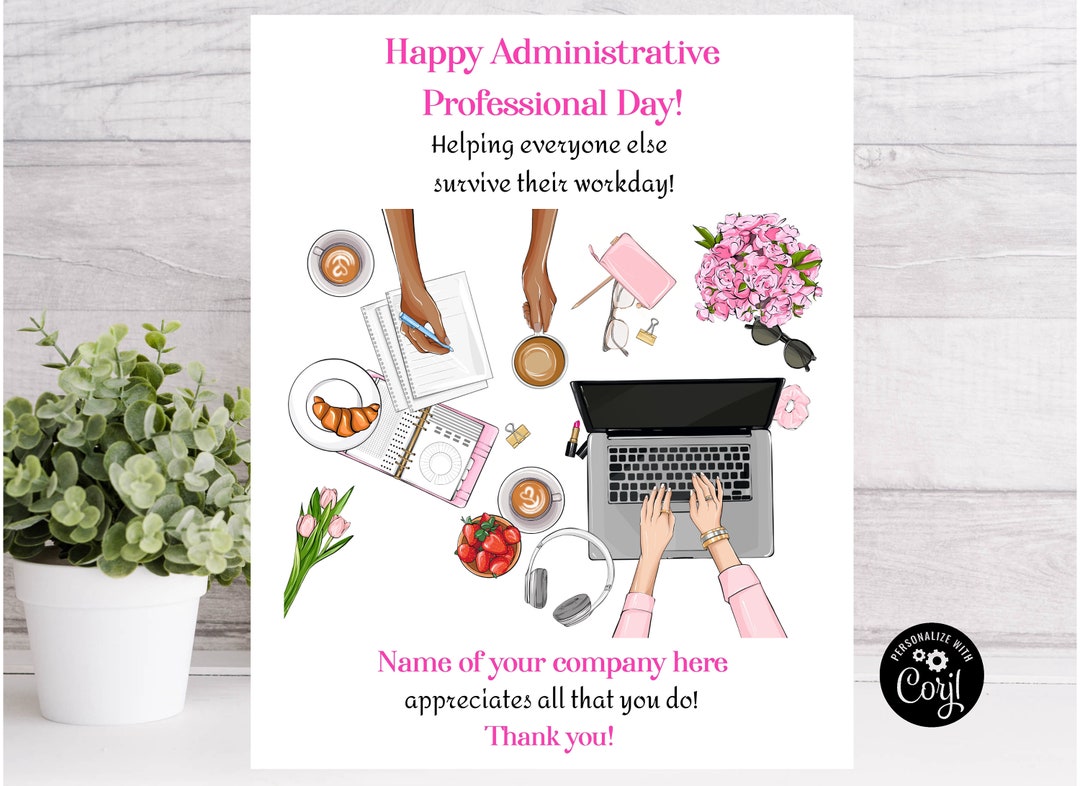 Administrative Day Flyer 8 X 10 Editable in Corjl Digital Download ...