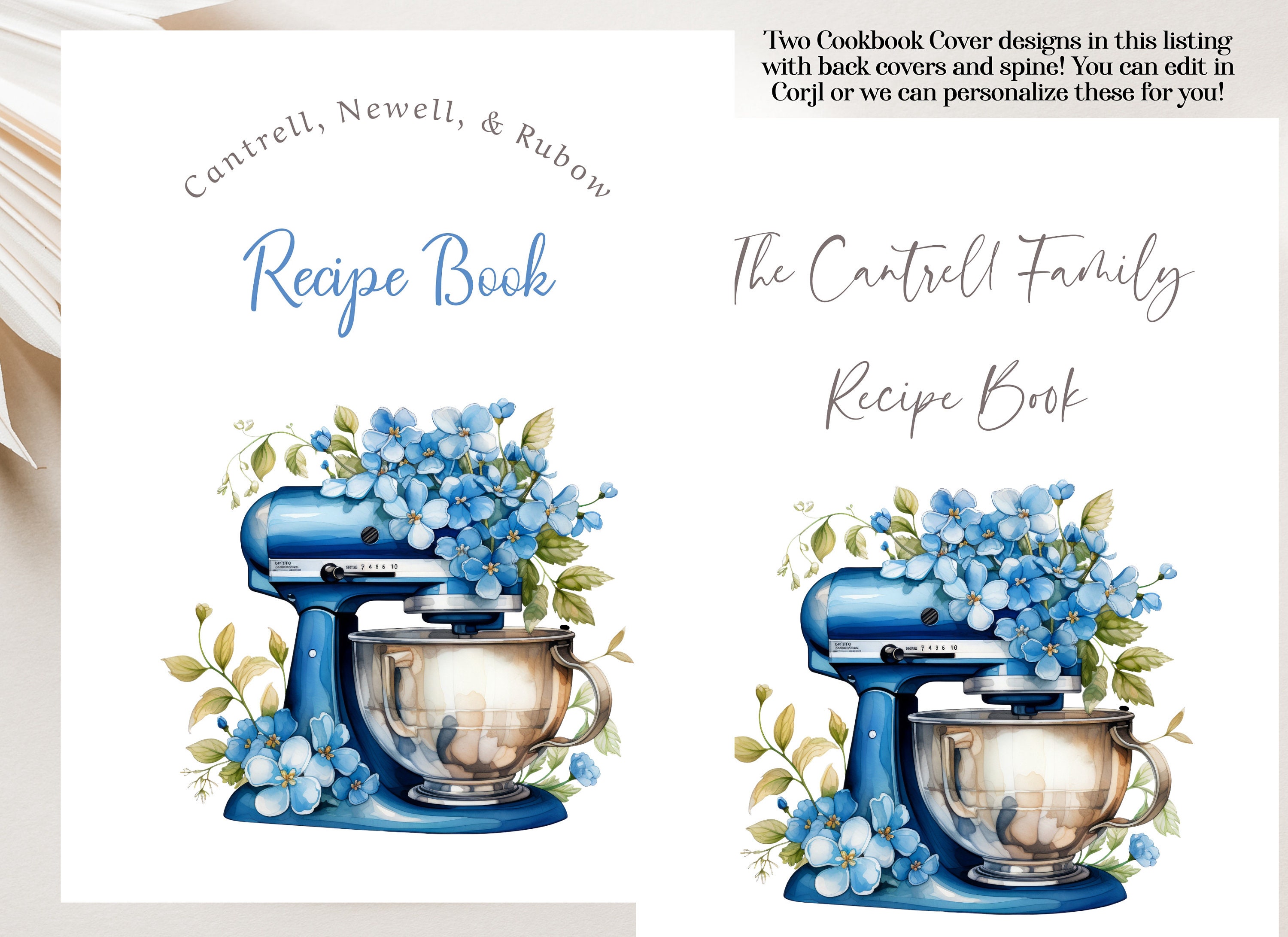 Personalized Family Cookbook Cover Template: Editable Recipe Book ...