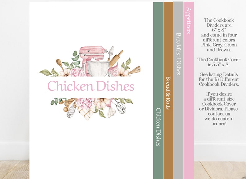 Custom Cook Book Cover 5.5 X 8 Includes Front - Etsy