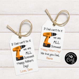 Father's Day Gift Tag, Editable Father's Day Gift Tag and Also Instant ...