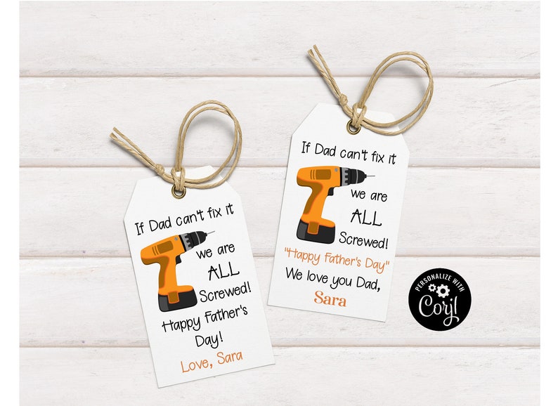Father's Day Gift Tag Editable Father's Day Gift Tag - Etsy