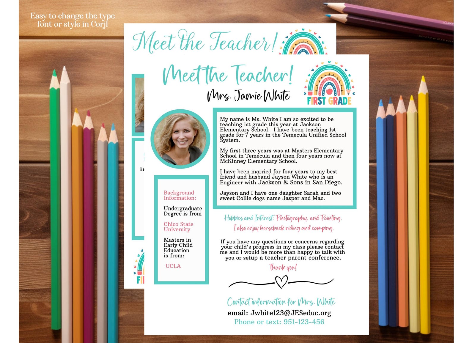 Editable 1st Grade Meet the Teacher Flyer Template (digital Download ...