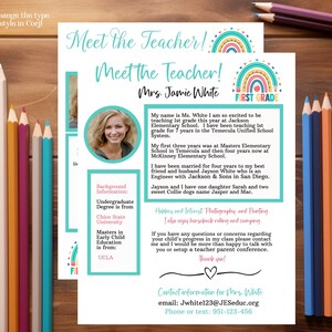 Editable 1st Grade Meet the Teacher Flyer Template (digital Download ...