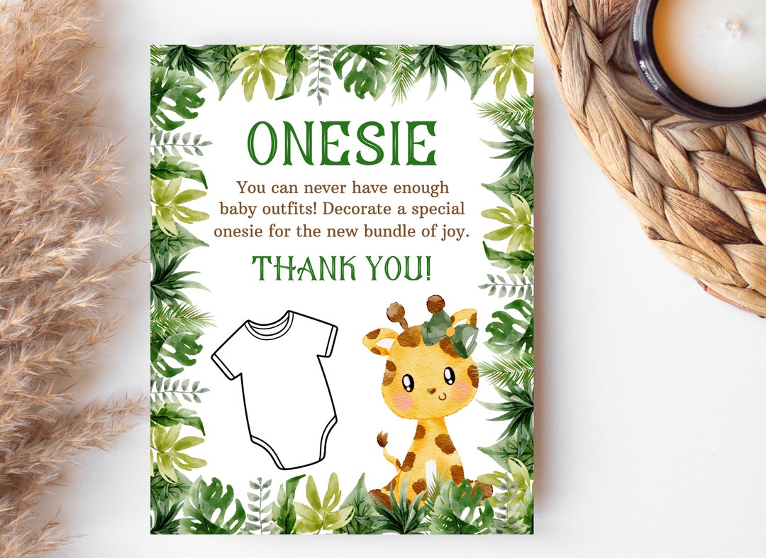 Baby Shower Onesie Sign 8" X 10" Instant Download After Purchase ...