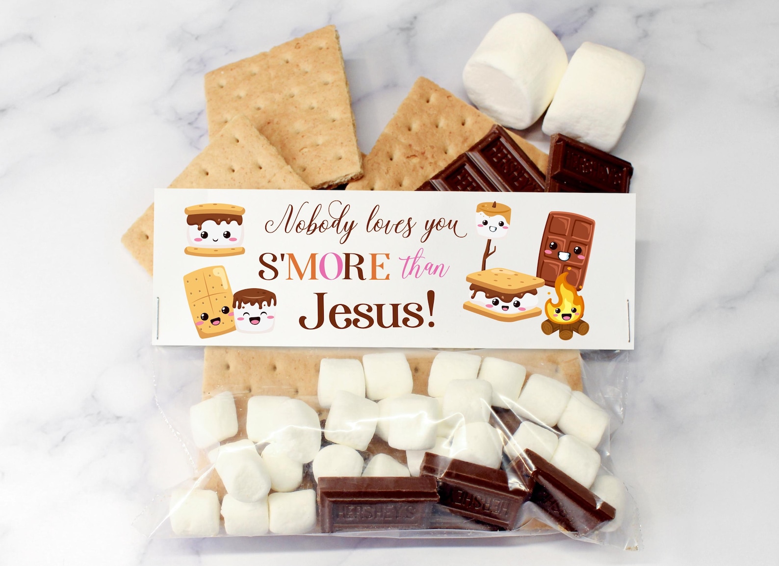 Jesus Loves You S'more Snack Topper: Christian Valentine's Printable ...