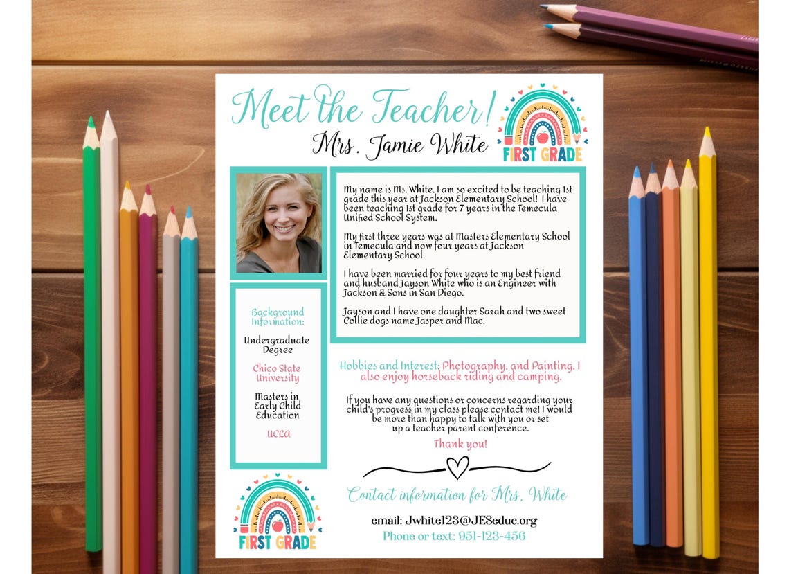 Editable 1st Grade Meet the Teacher Flyer Template (digital Download ...
