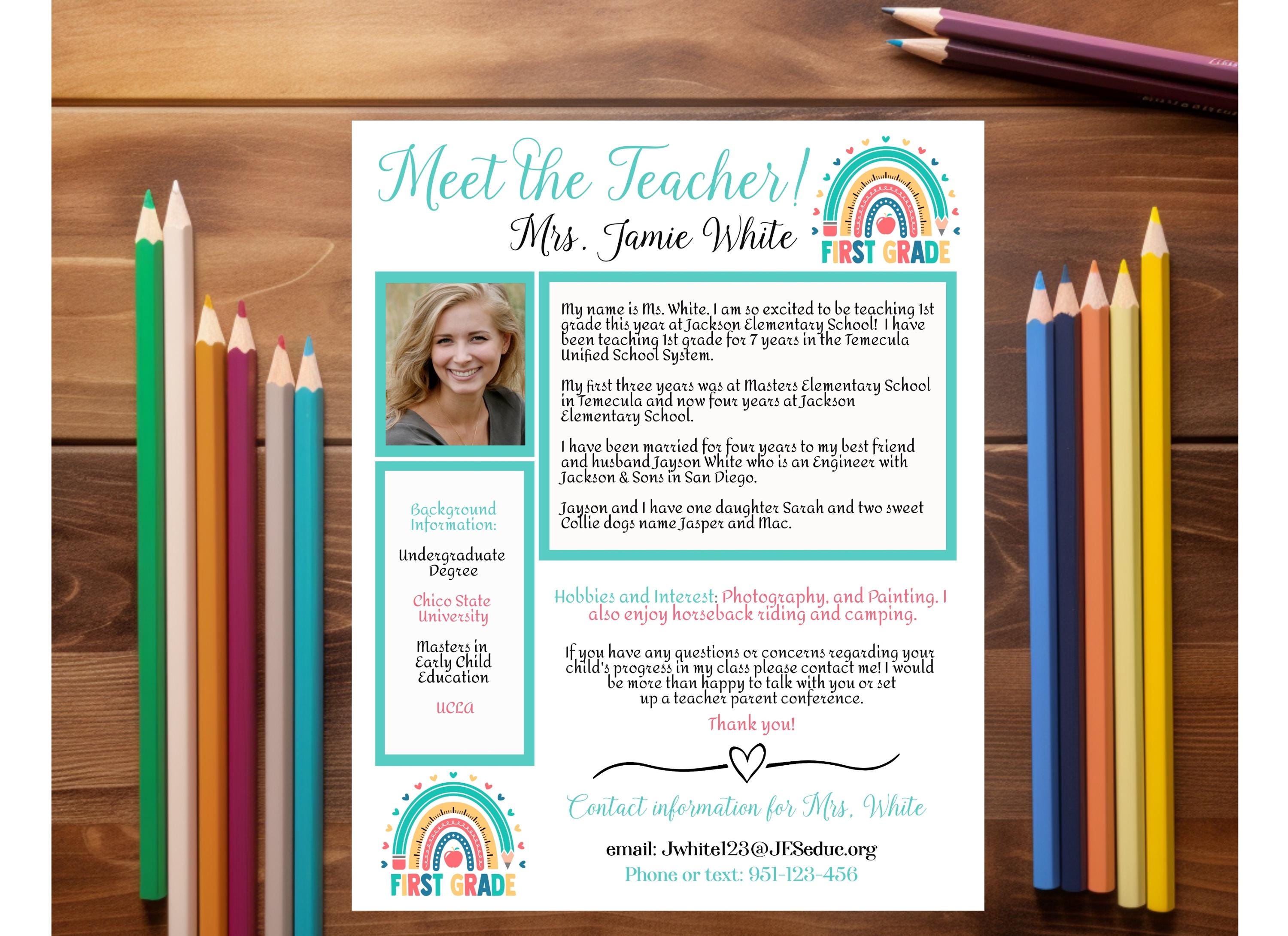 Editable 1st Grade Meet the Teacher Flyer Template (digital Download ...