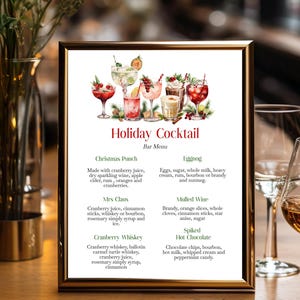 Christmas Bar Menu , Editable Bar Menu Printable, Printable Bar Menu ...