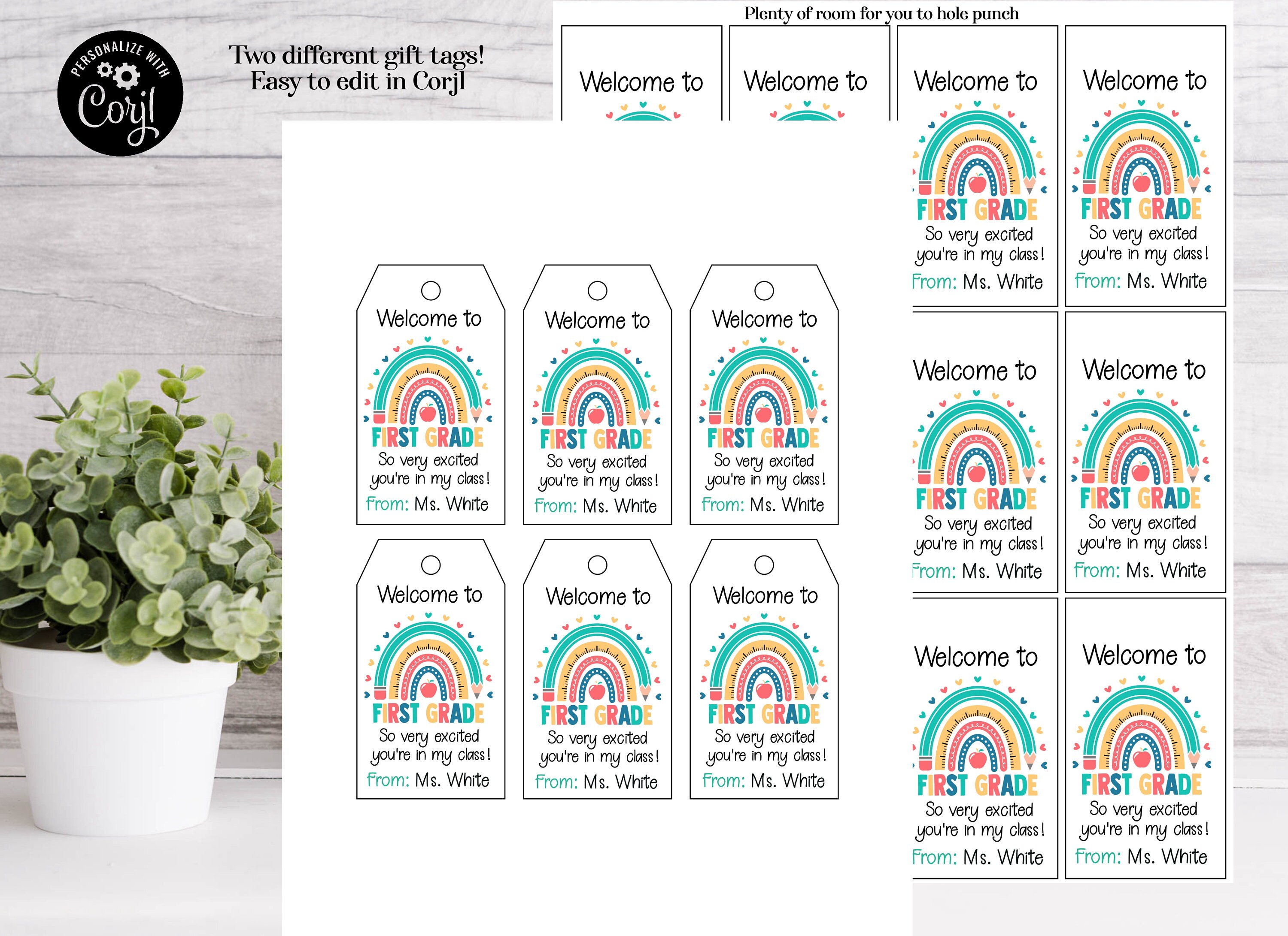 1st Grade Back to School Gift Tags Teacher Welcome Back Gift - Etsy