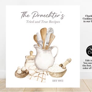 Personalized, Cook Book Cover, Editable Cookbook Cover, Digital ...
