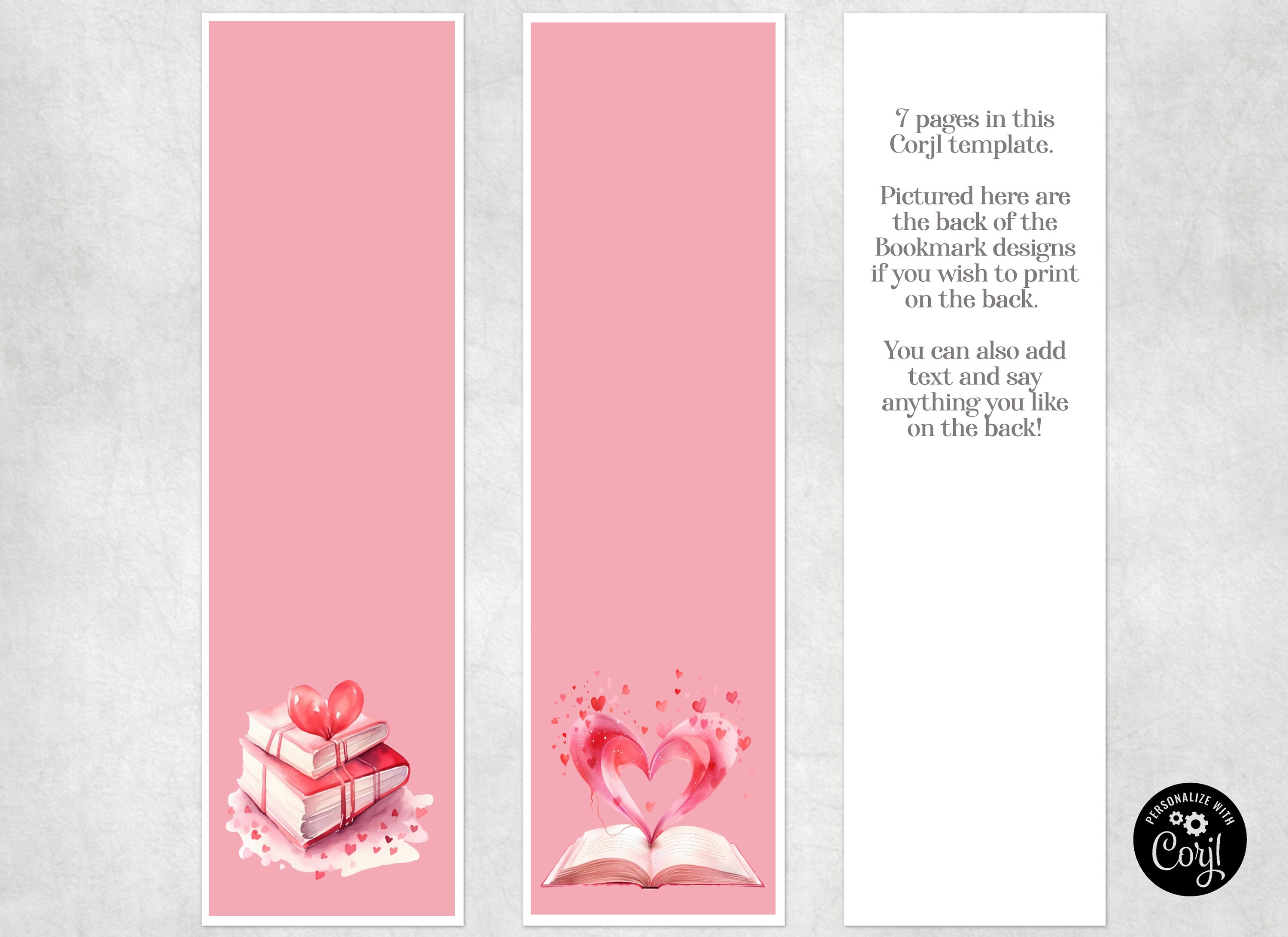 Valentine's Day Digital Printable Bookmarks / Valentine's Day Bookmark ...