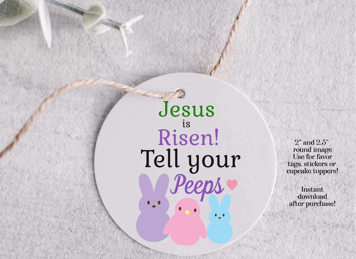 Easter Peeps Cupcake Toppers: Jesus is Risen Printable (PDF) - Etsy