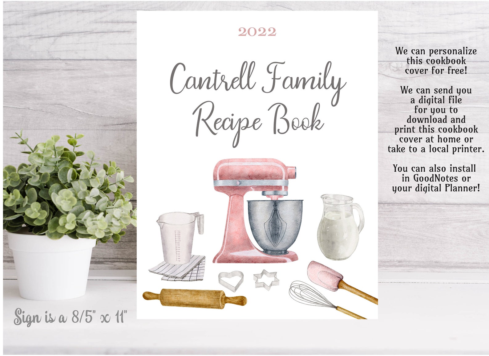 Personalized Cook Book Cover Editable Cookbook Cover - Etsy Canada