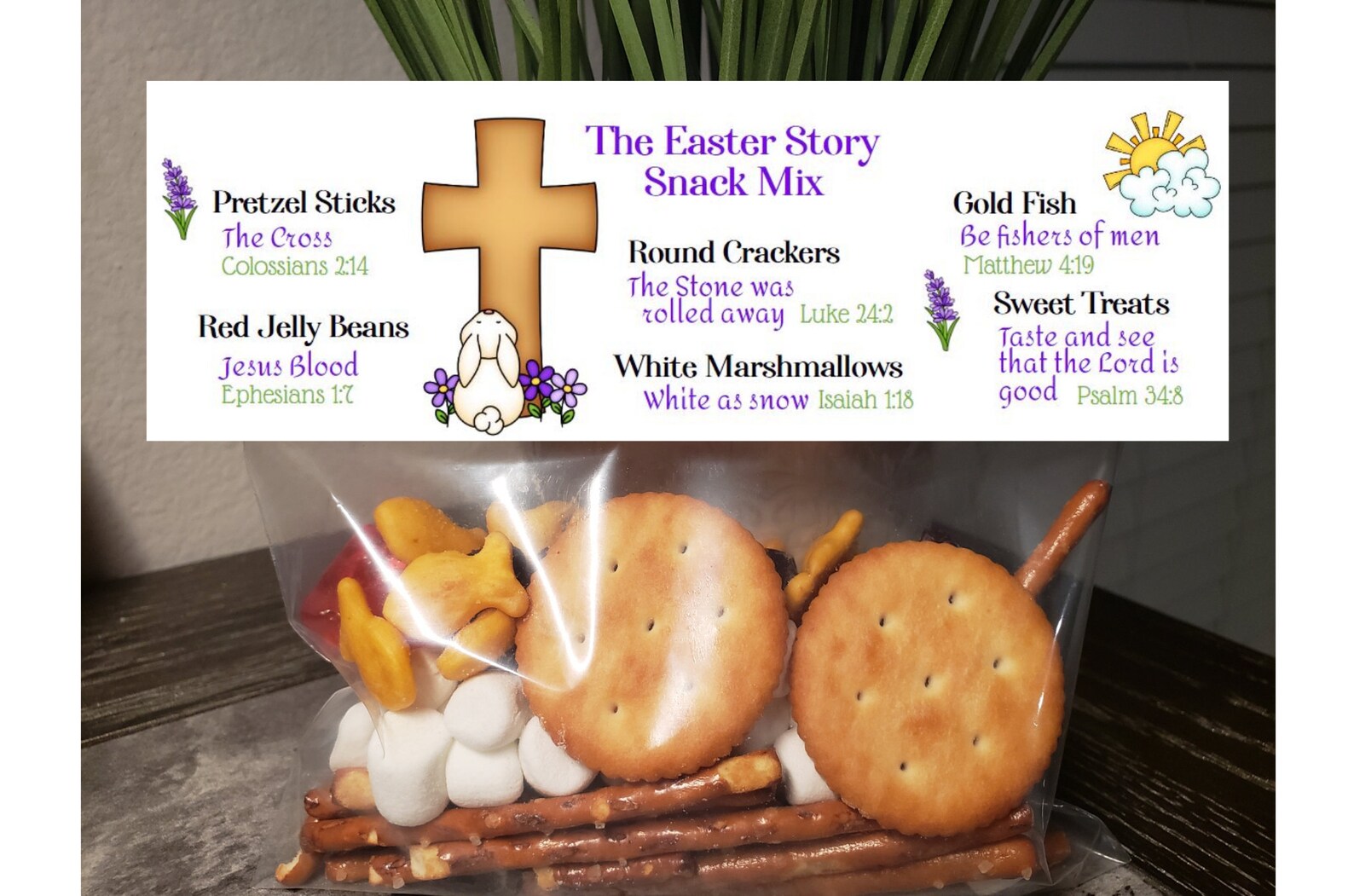 The Easter Story Snack Mix Printable Bag Topper Easter - Etsy