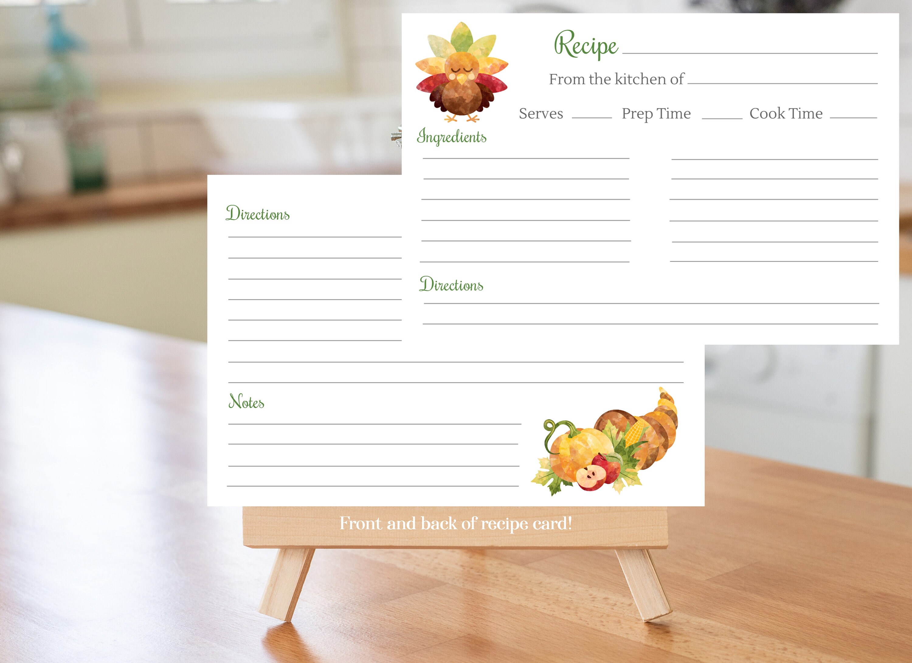Thanksgiving Printable Recipe Card Download and Print Recipe - Etsy