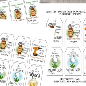 Father's Day Gift Tag, Editable Father's Day Gift Tag and Also Instant ...
