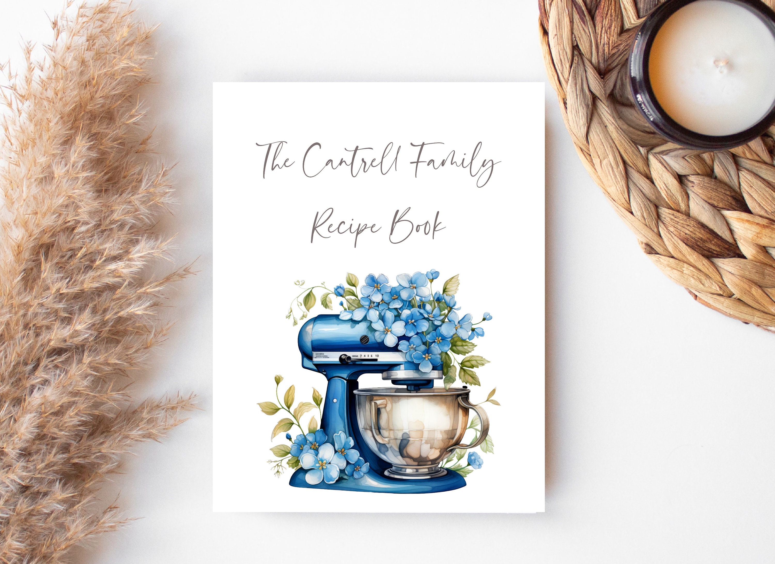 Personalized Family Cookbook Cover Template: Editable Recipe Book ...