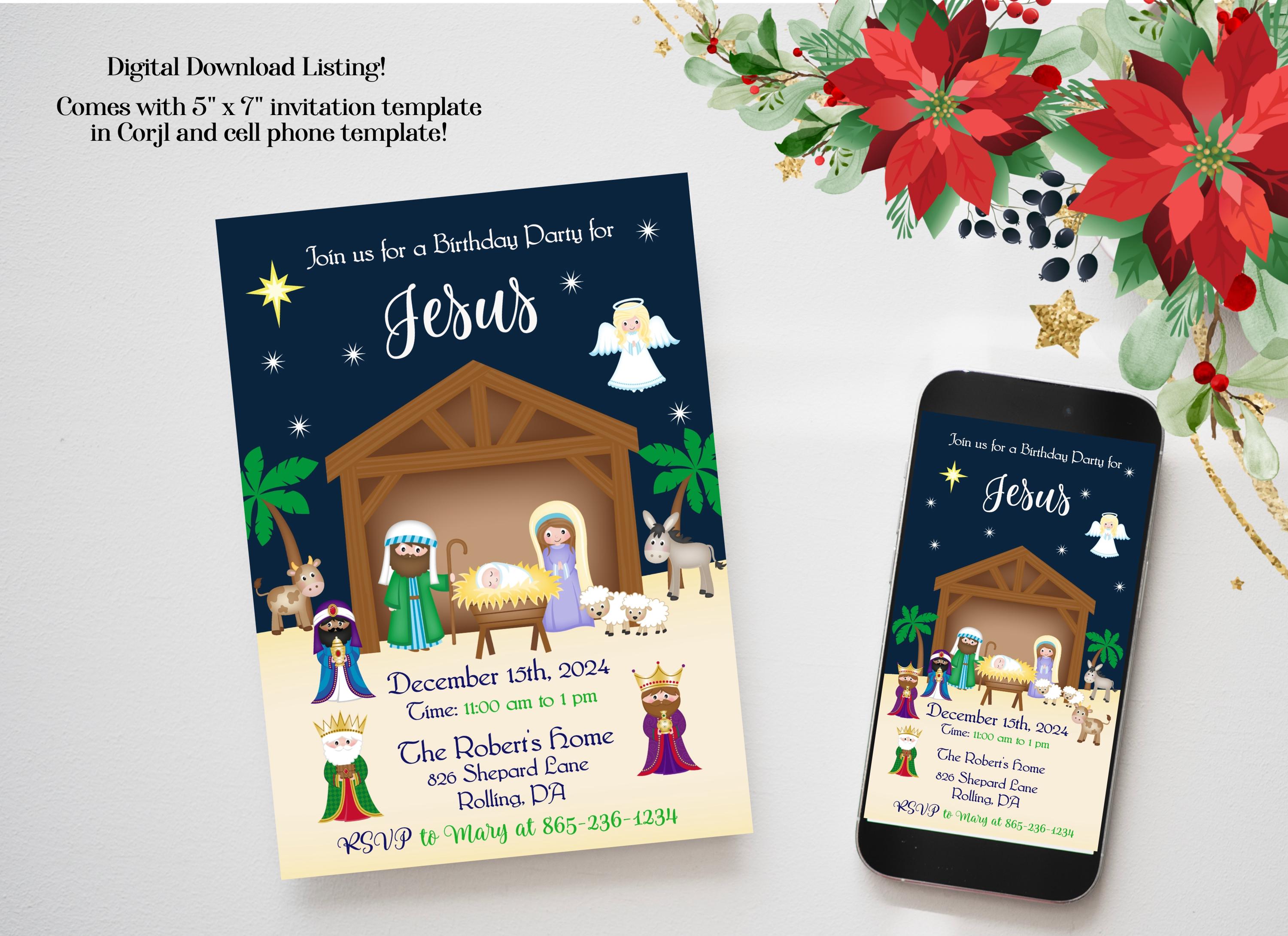 Birthday Party for Jesus Invitation Bundle (digital) - Etsy