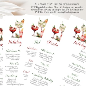 Christmas Bar Menu , Editable Bar Menu Printable, Printable Bar Menu ...