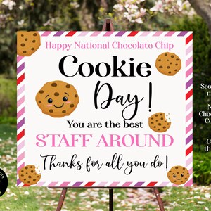 Chocolate Chip Cookie Day Gift Tag: Editable Employee Thank You ...
