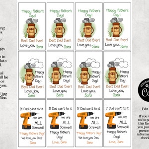 Father's Day Gift Tag, Editable Father's Day Gift Tag and Also Instant ...