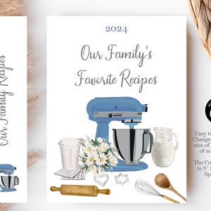 Cook Book Cover Blue Kitchen Aid Mixer, Persoanlized Cook Book Cover ...