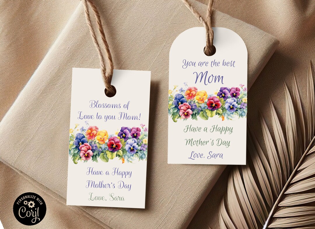 Flower Mother's Day Tag Editable and Digital Download / Mother's Day ...