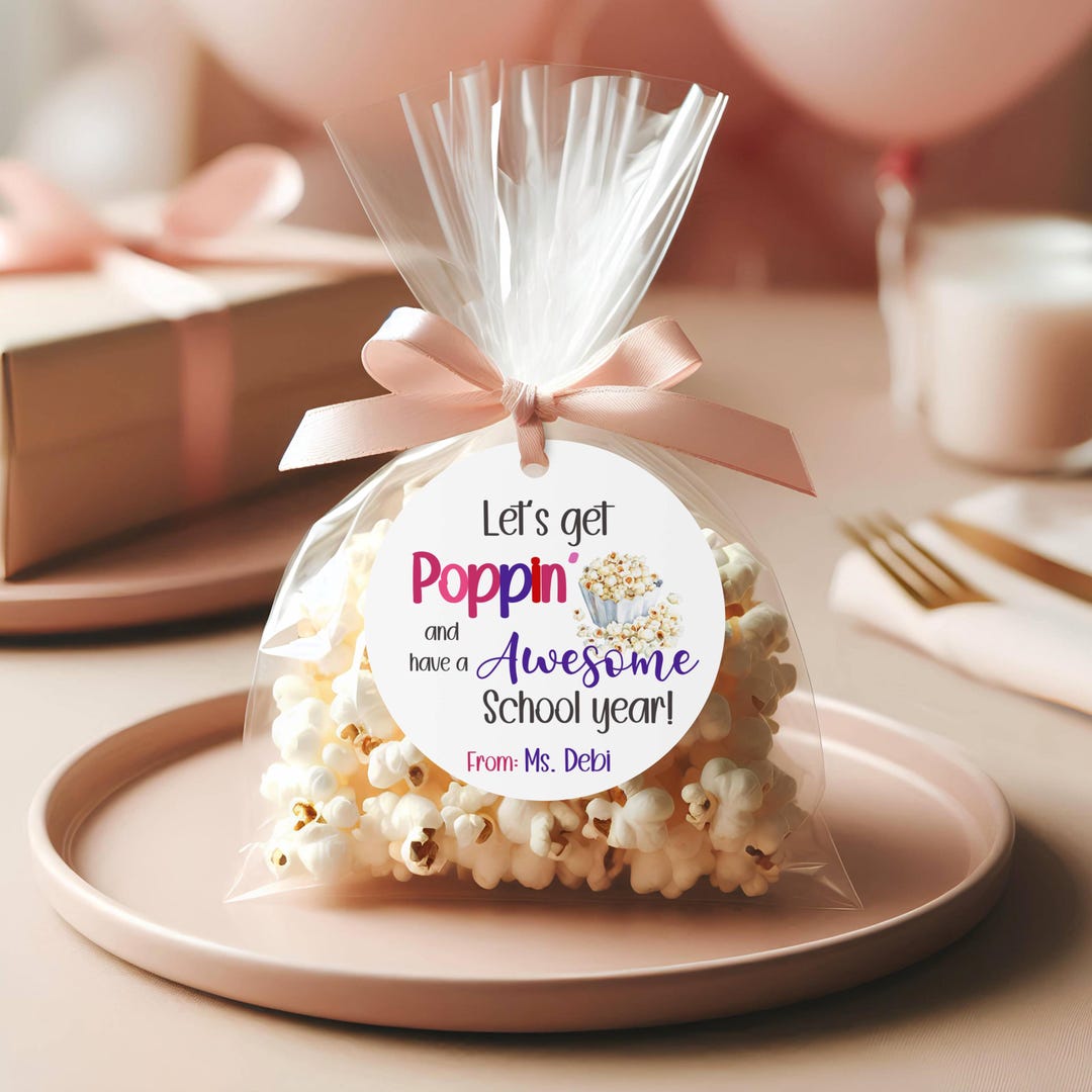 Personalized Teacher Student Tag & Popcorn Set - Let's Get Poppin ...