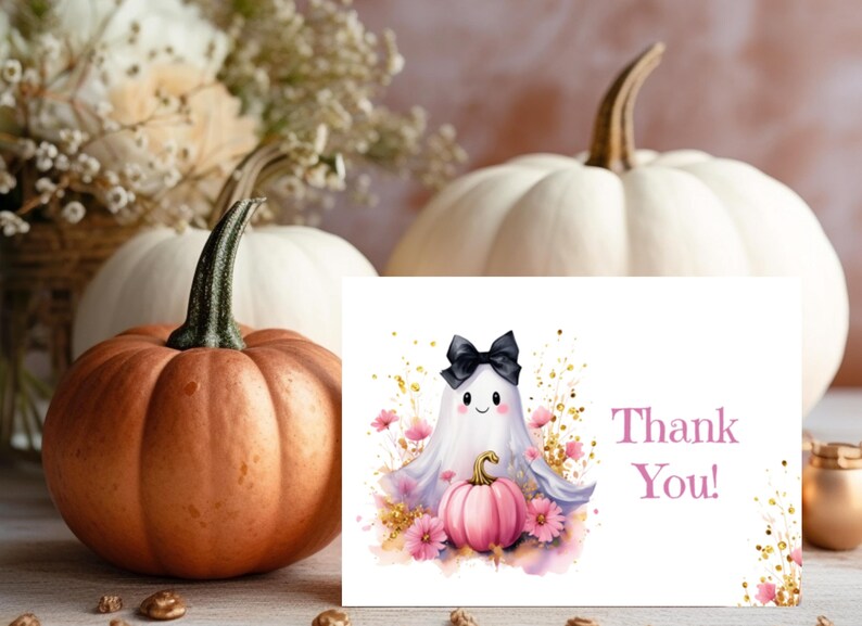 Editable Halloween Ghost Thank You Card, Printable (digital Download ...