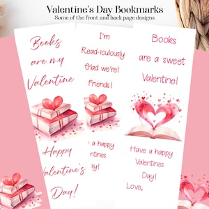 Valentine's Day Digital Printable Bookmarks / Valentine's Day Bookmark ...