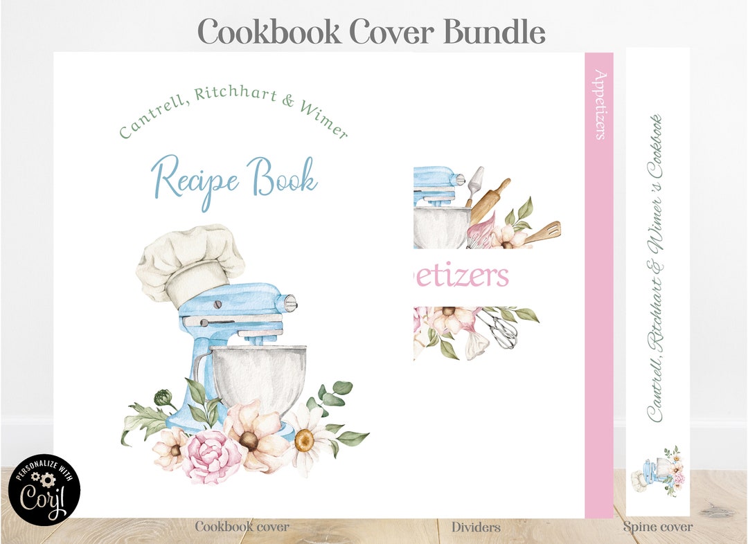 Custom Cook Book Cover 8.5" X 11" Includes Front, Back, Spine and 13 ...