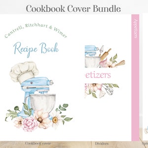 Custom Cook Book Cover 8.5" X 11" Includes Front, Back, Spine and 13 ...