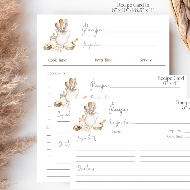 Rustic Recipe Cards - Etsy