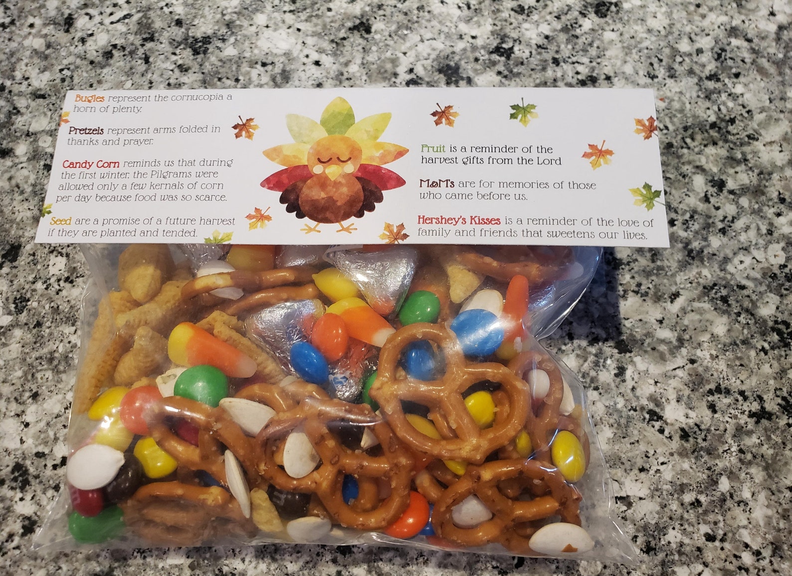 Thanksgiving Blessing Snack Mix Card Topper or Favor Tag - Etsy