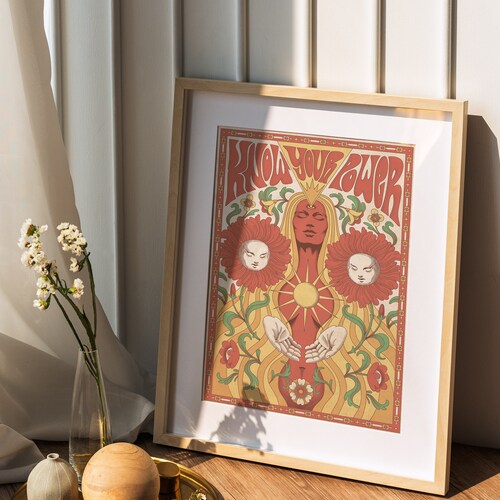 ART PRINT / Wall Art Know Your Power / Groovy Digital Art - Etsy