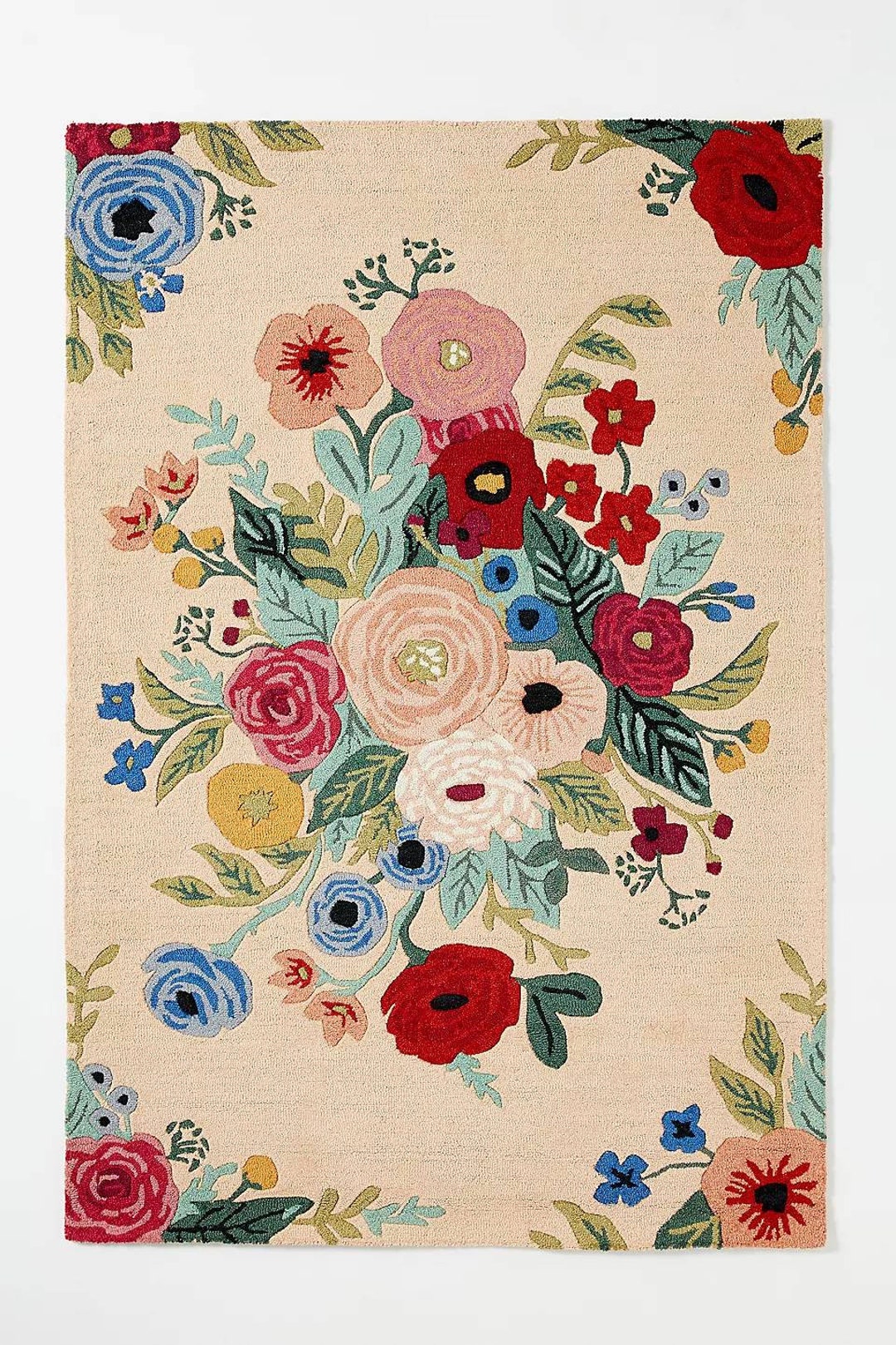 Rifle Paper Co Les Fleurs Lourdes Rug 100% New Zealand Woolen - Etsy