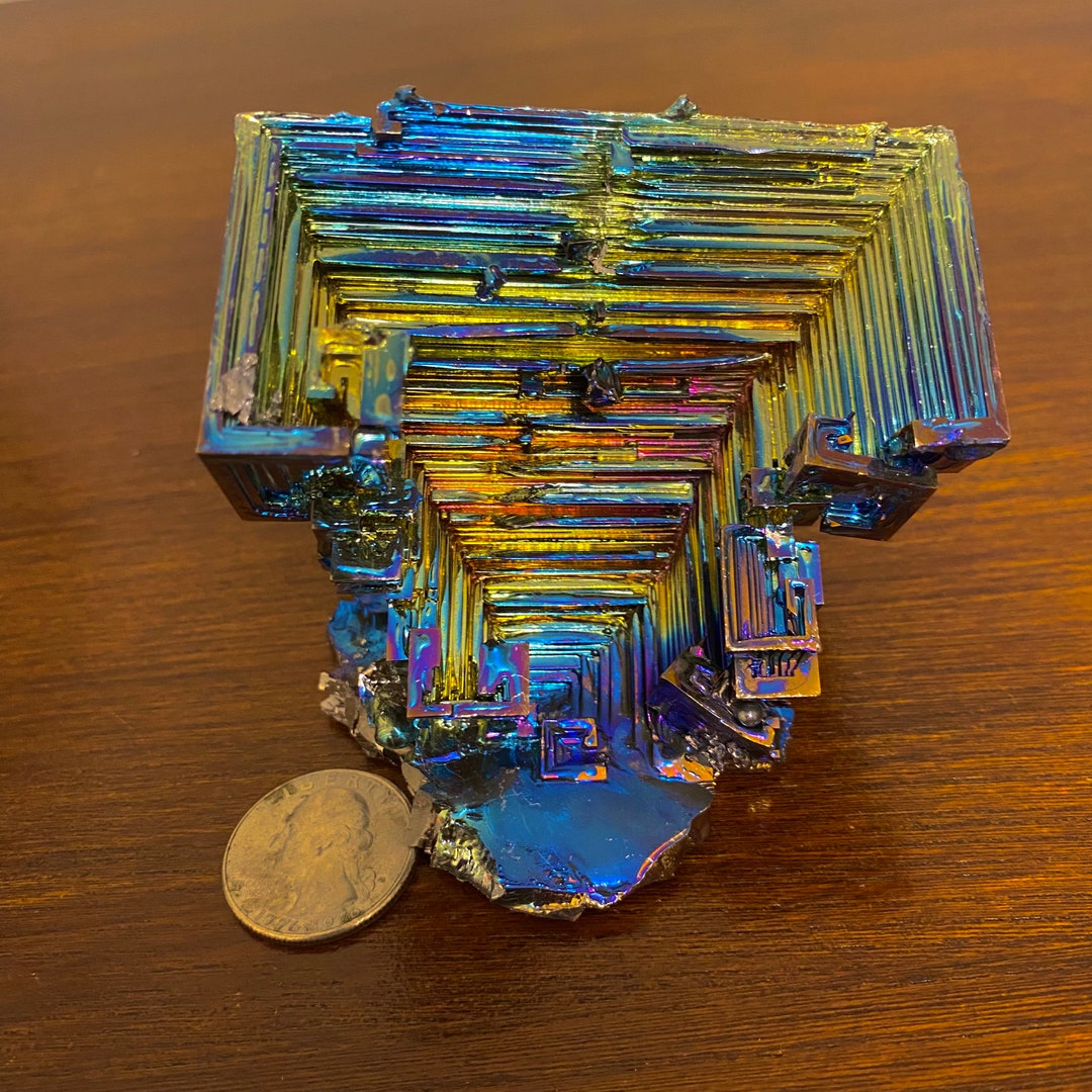 Beautiful Giant Blue and Gold Bismuth Crystal - Quantity - 1 - Size ...