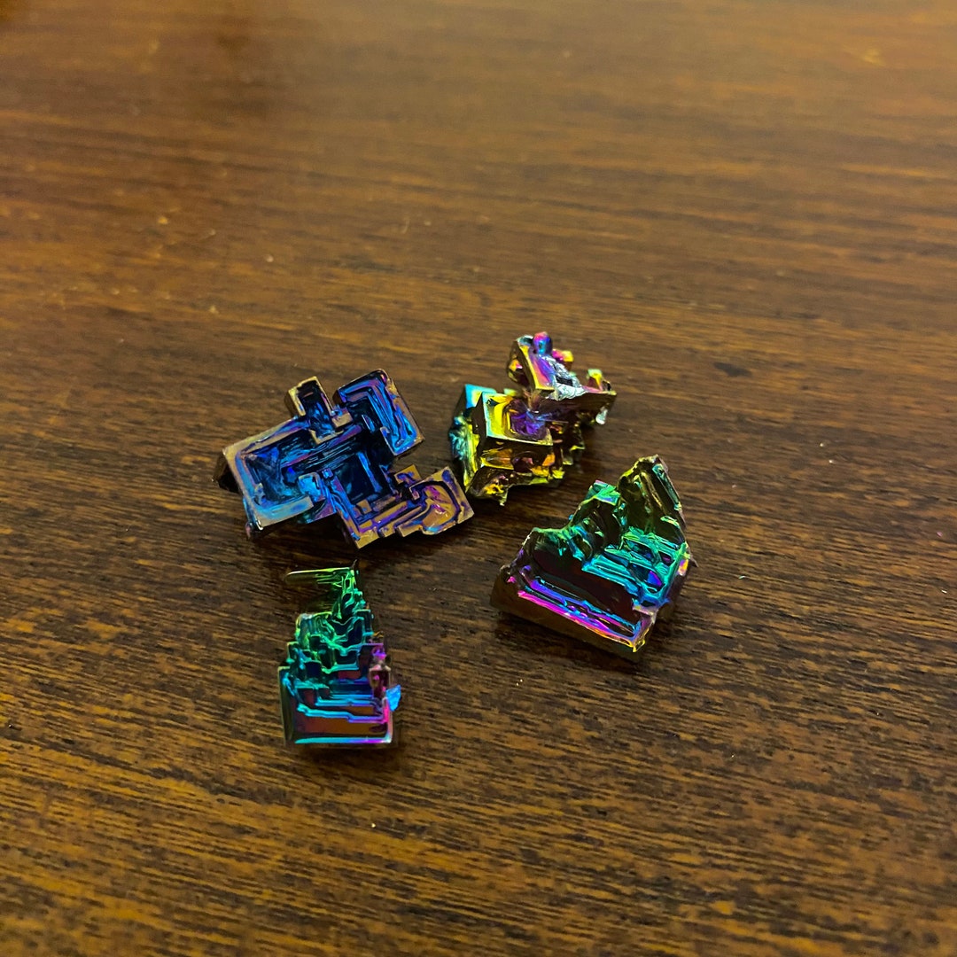 Beautiful Very Small Colorful Bismuth Crystals - Quantity - 4 - Size ...
