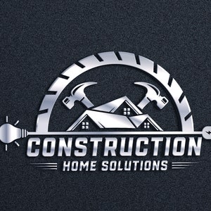 Custom Construction Logo | Roofing Logo | Handyman Logo | Builders Logo | Home Repair Logo ...